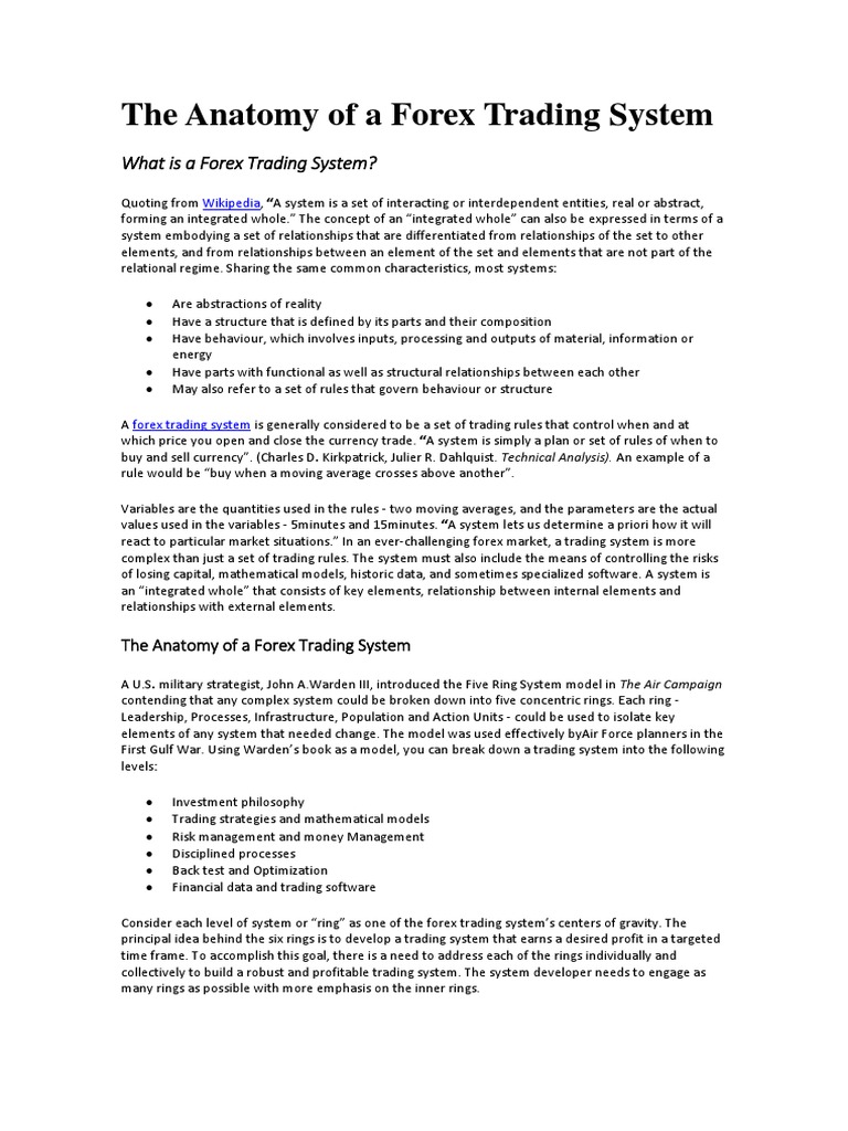 The Anatomy of A Forex Trading System | PDF | Algorithmic Trading | System