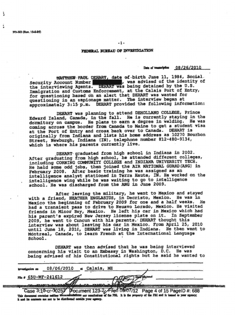 FBI Document | PDF | Identity Document | Espionage