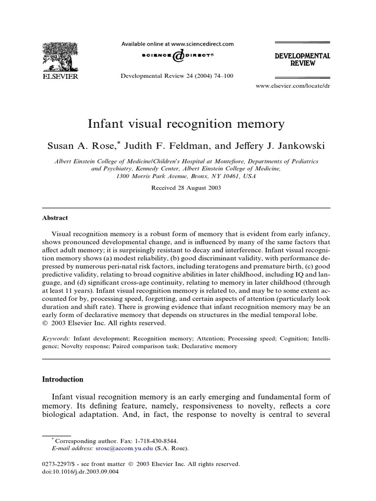 Rose, Feldman, Jankowski | PDF | Memory | Intelligence Quotient