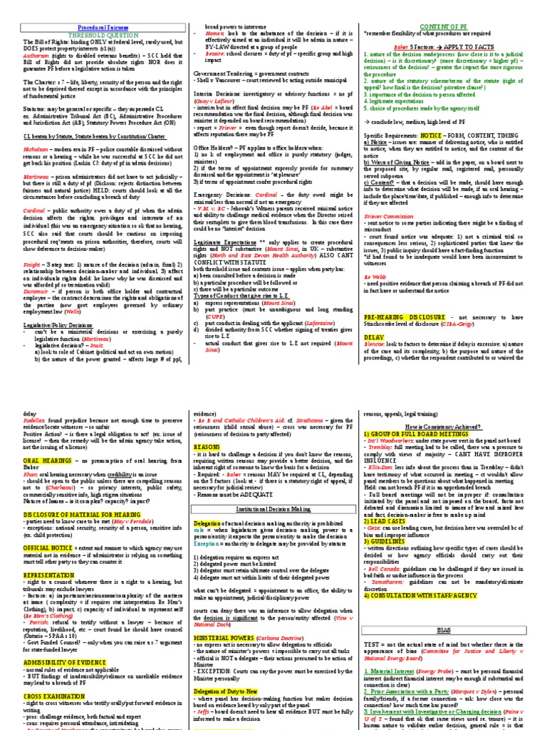 Administrative Law Notes | PDF | Standard Of Review | Common Law