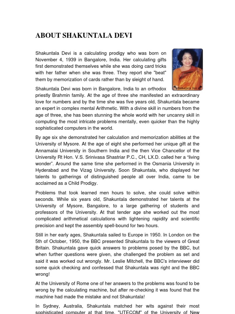 Shakuntala Devi | PDF