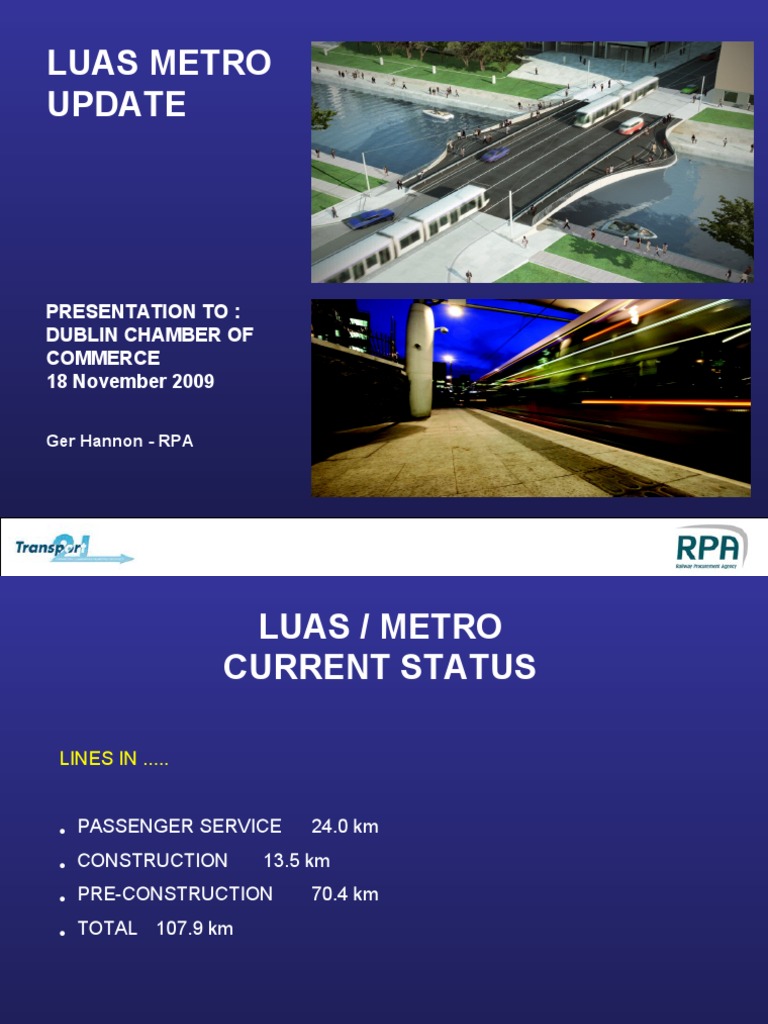 Dublin Luas Metro Update Presentation | PDF | Sustainable Transport ...