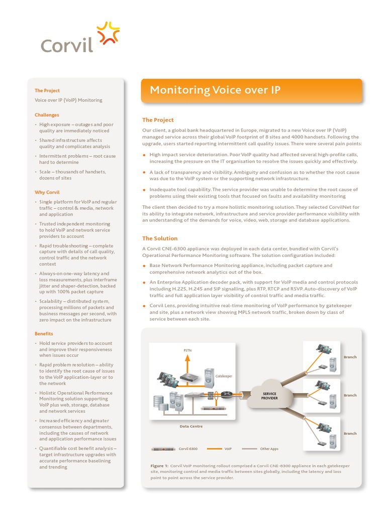 Corvil VOIP Solution Sheet Final | PDF | Voice Over Ip | Computer Network