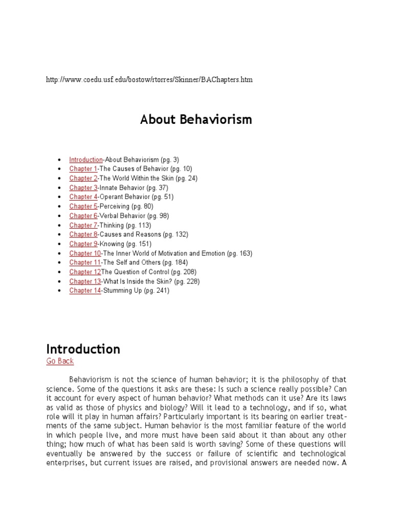 Book About Behaviorism | Download Free PDF | Behaviorism ...