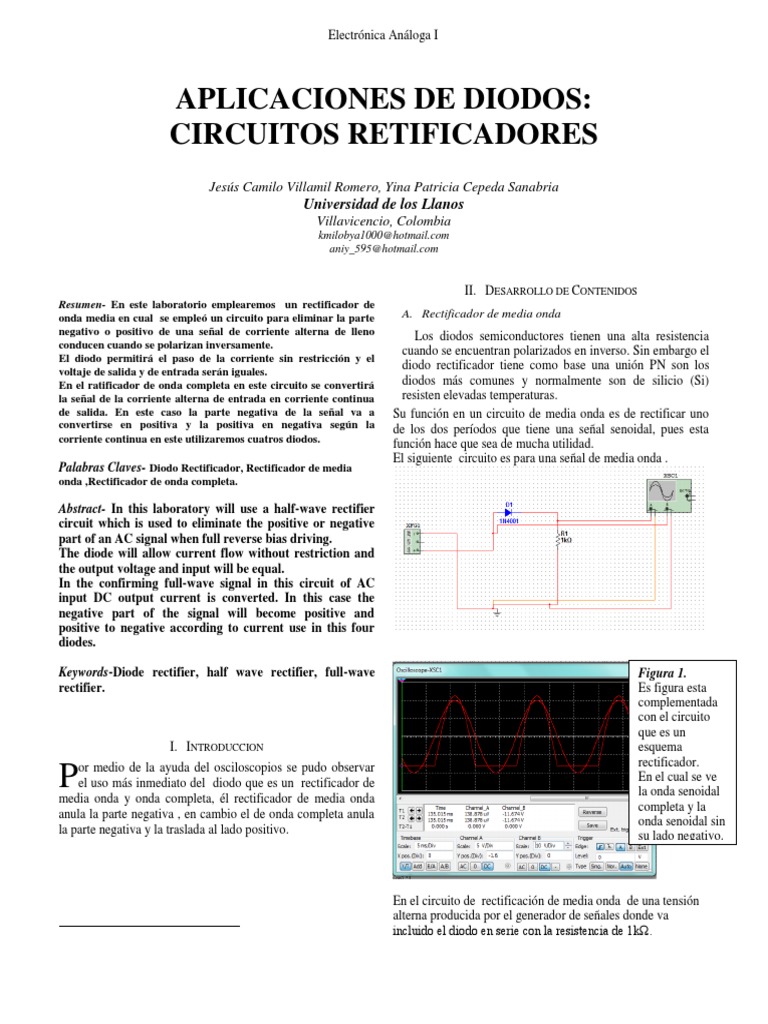 Aplicaciones de Diodos Circuito Retificador | PDF | Rectificador | Diodo