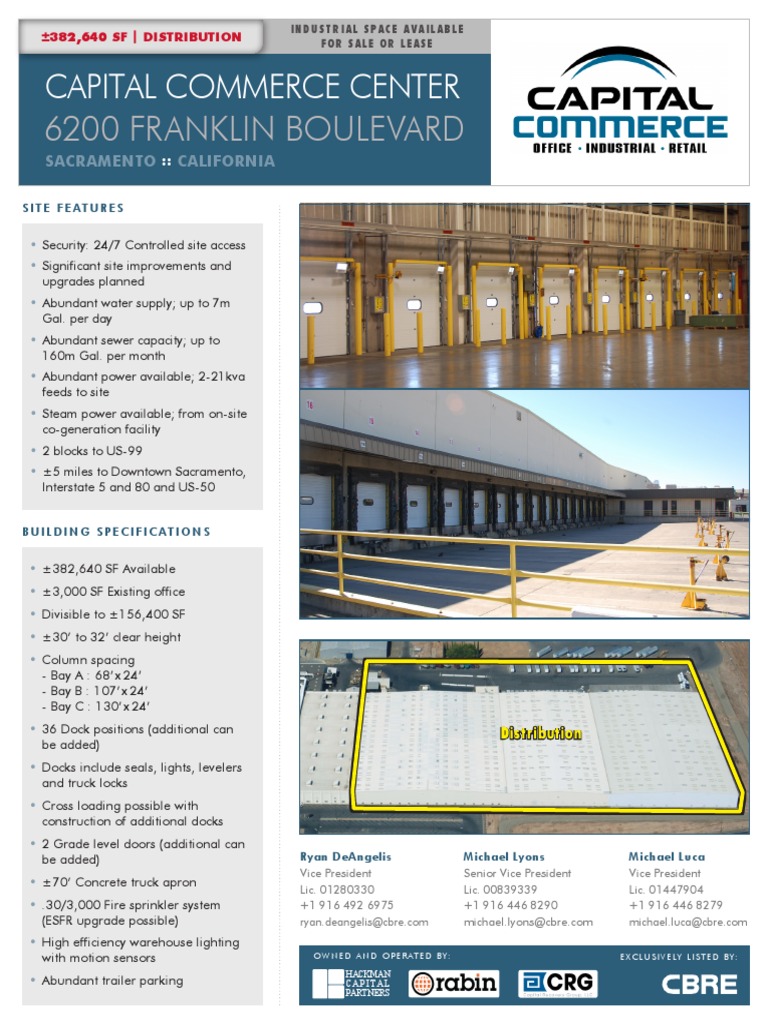 Capital Commerce Center Distribution Final | PDF | Sacramento | Industries