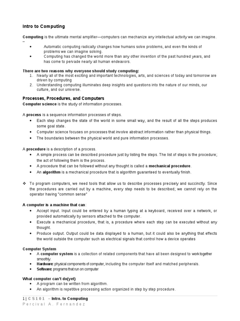 Cs101 Intro2computing Part 1 Pdf Computer Program Programming 