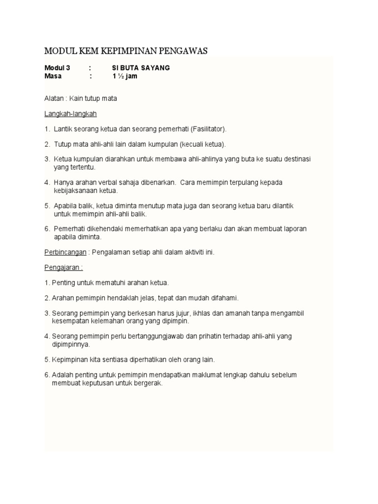 Modul Kem Kepimpinan Pengawas | PDF