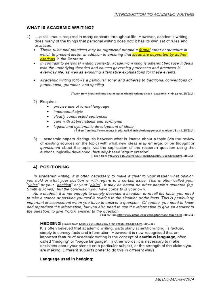 Notes on Academic Writing | Essays | Semiotics