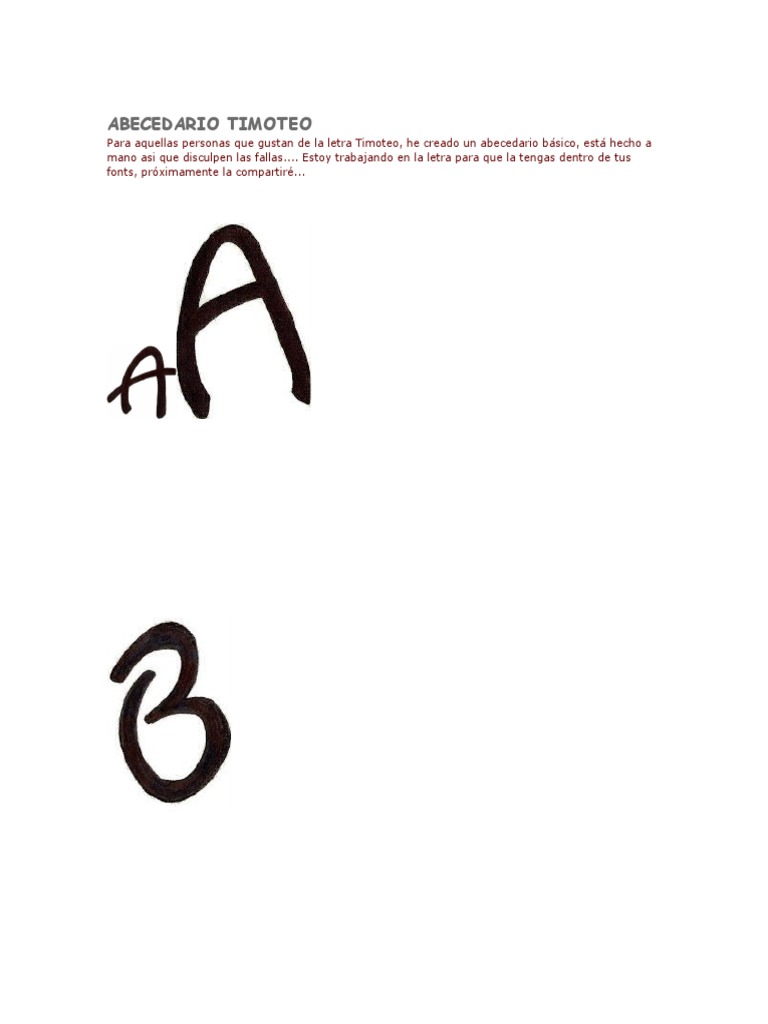 Abecedario Timoteo para Imprimir | PDF | Artes del Lenguaje y Comunicación