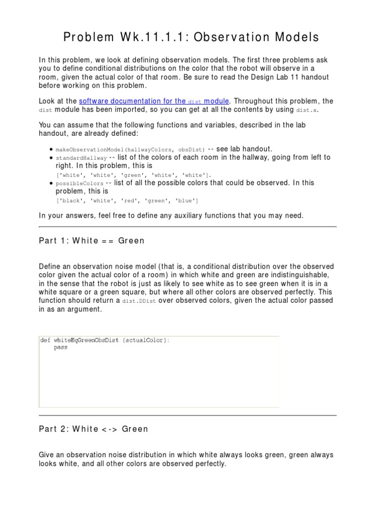 Problem Wk.11.1.1: Observation Models: Software Documentation For The ...