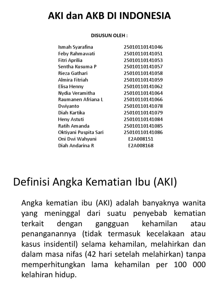 Penyebab & Solusi AKI AKB Indonesia | PDF | Pengembangan Diri ...