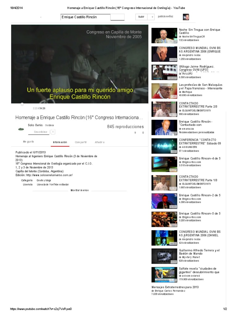 Homenaje A Enrique Castillo Rincón (16° Congreso Internacional de ...