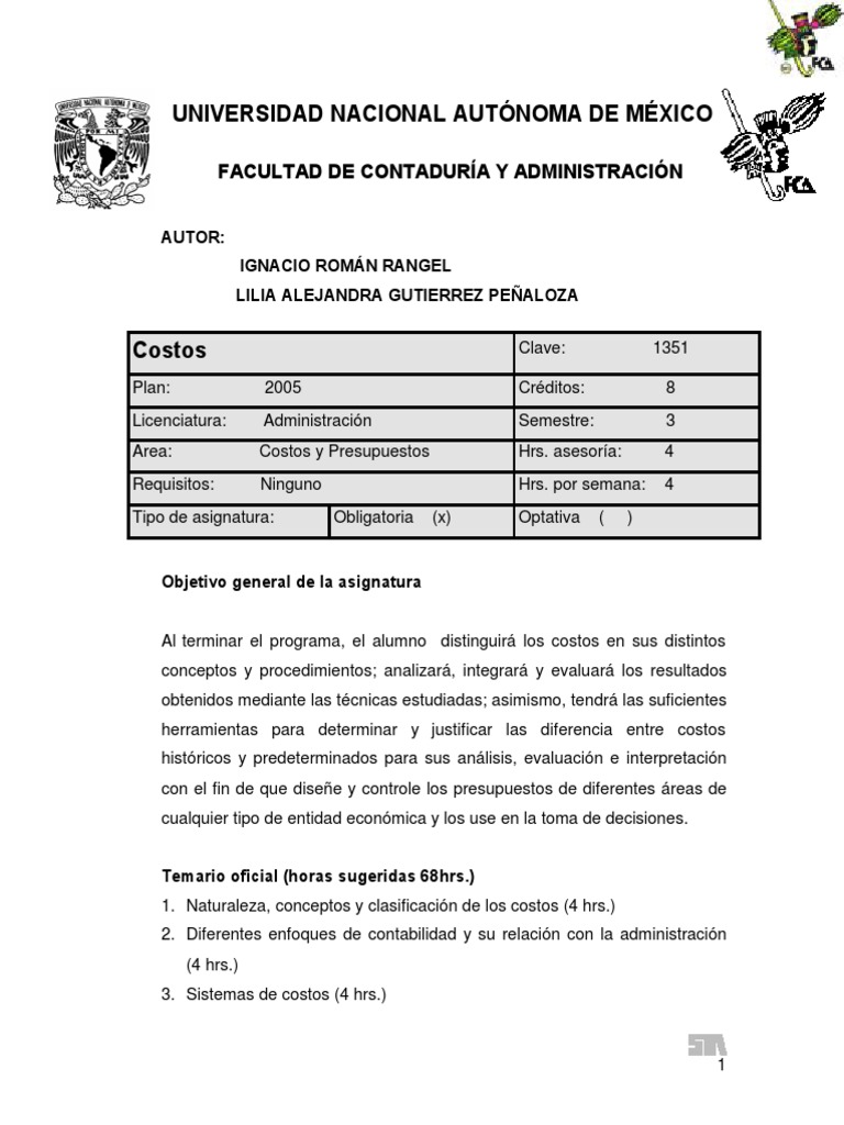 SUA - Costos | PDF | Costo | Contabilidad