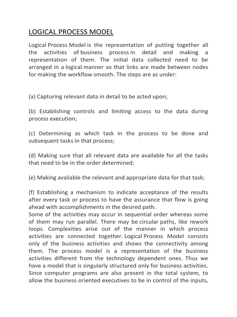 Logical Process Model | Download Free PDF | Business Process | Software ...