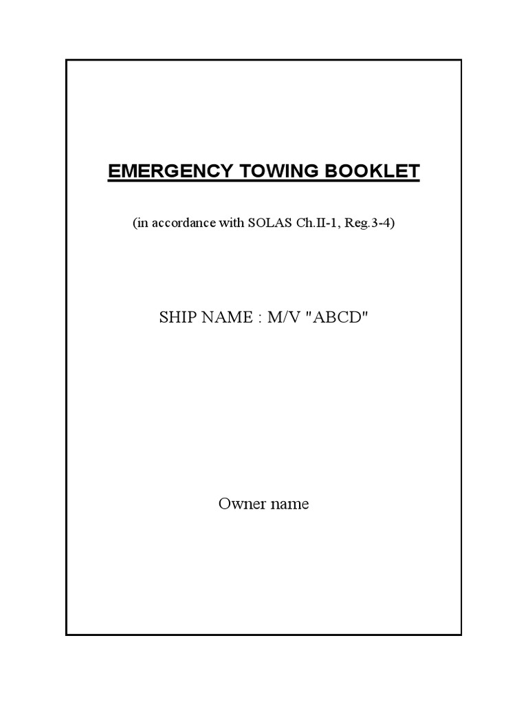 Emergency Towing Booklet | PDF
