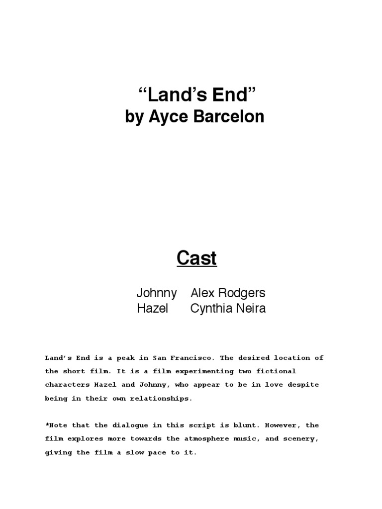 Land's End Script | Download Free PDF | Leisure