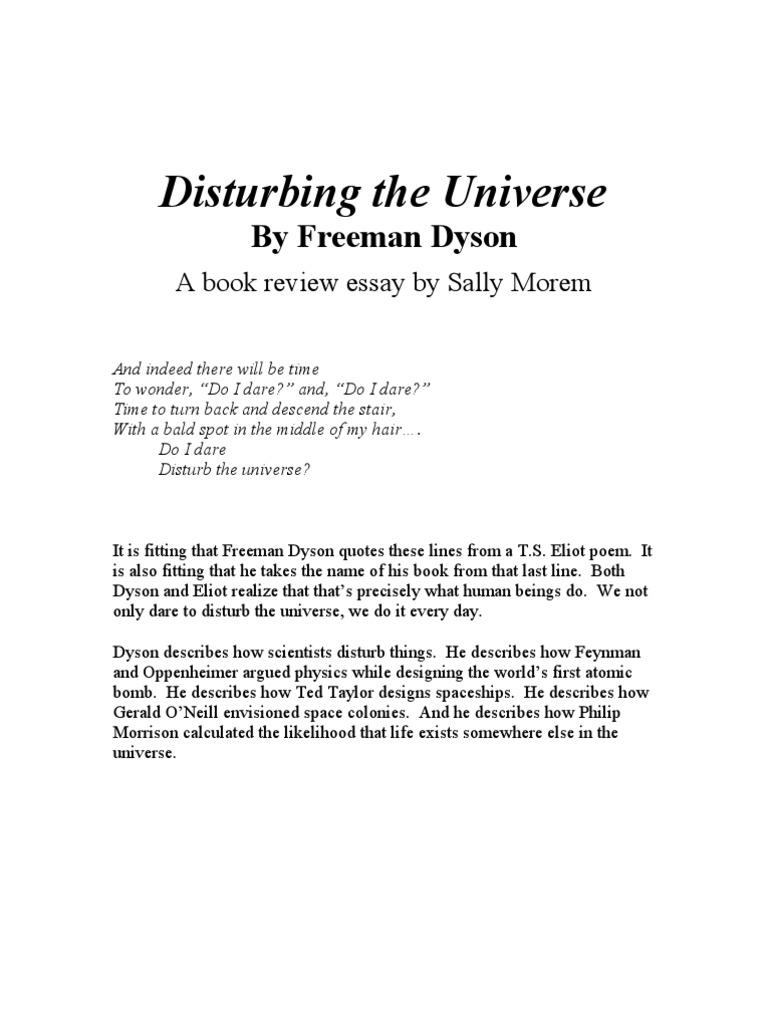 Disturbing The Universe | PDF | Space Colonization | Earth