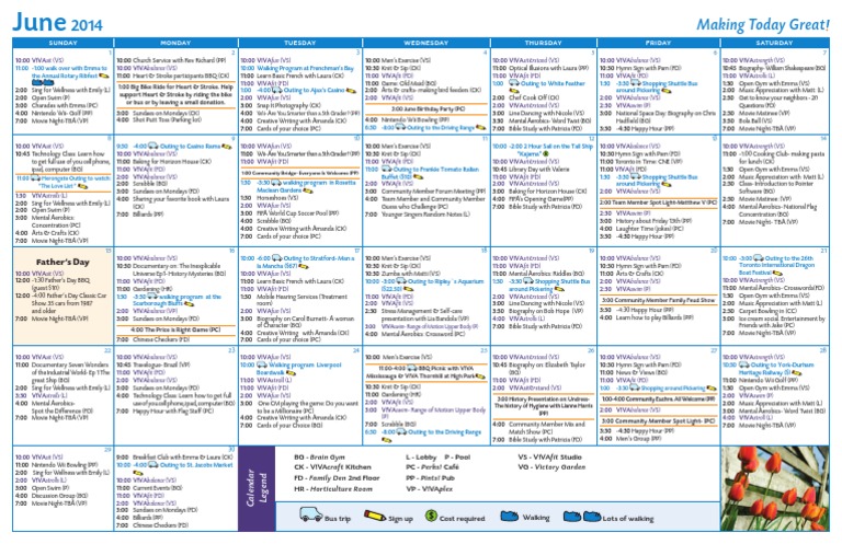 Pickering Calendar June2014 | PDF | Leisure | Sports