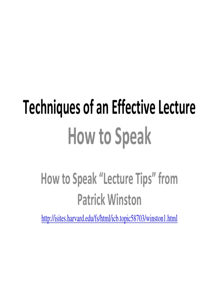 Techniques of An Effective Lecture Dr. Eman | PDF | Lecture ...
