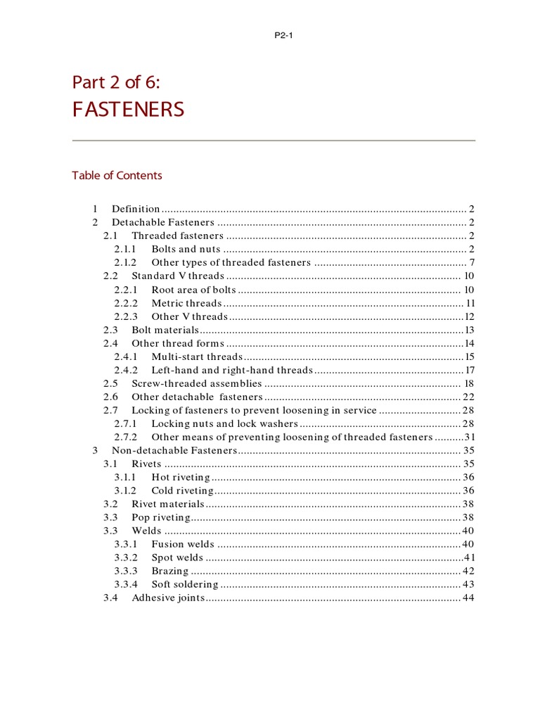 Part 2 Fasteners | PDF