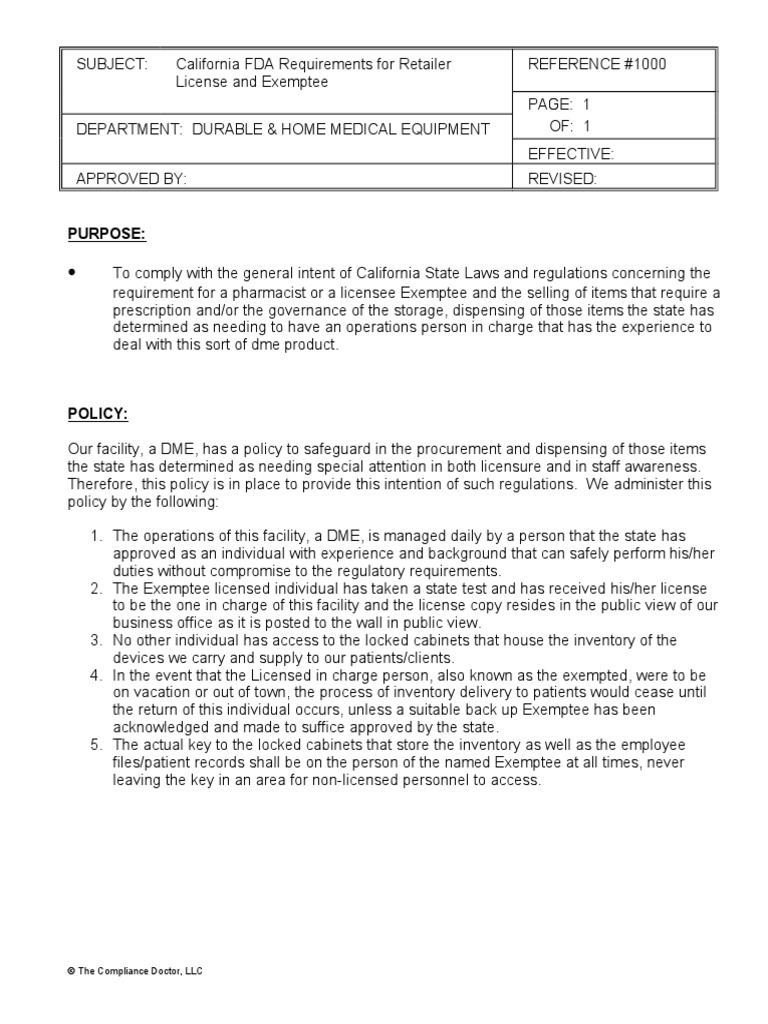 California DME Retailer License Guide | PDF