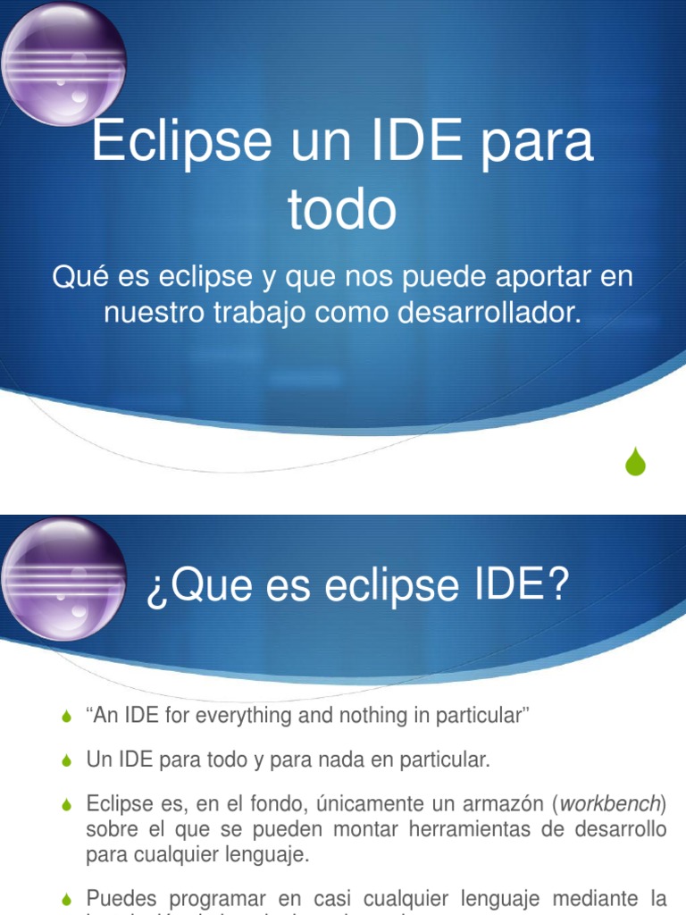 Eclipse EntornosDesarrollo | PDF | Eclipse (software) | Entorno de ...