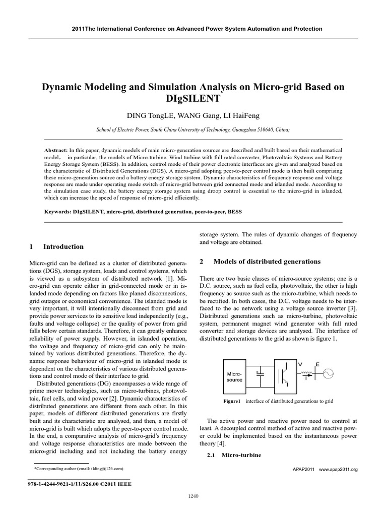 Dynamic Modeling and Simulation Analysis On Micro-Grid Based On ...
