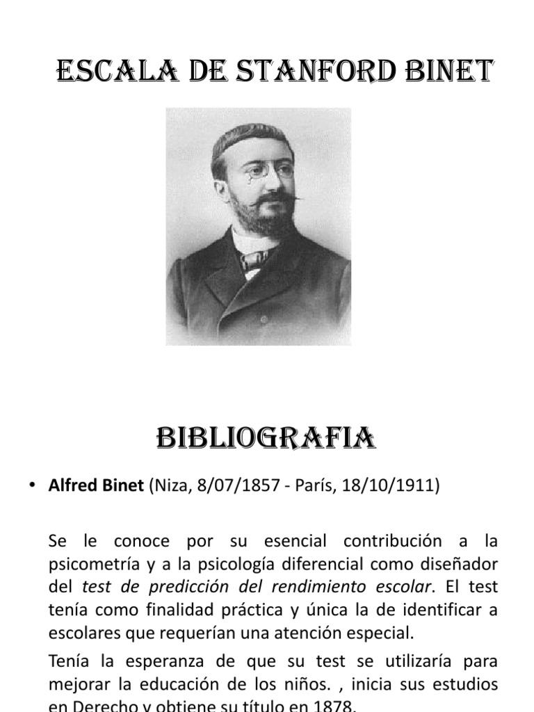 Escala de Stanford Binet | Descargar gratis PDF | Cognición | Sicología