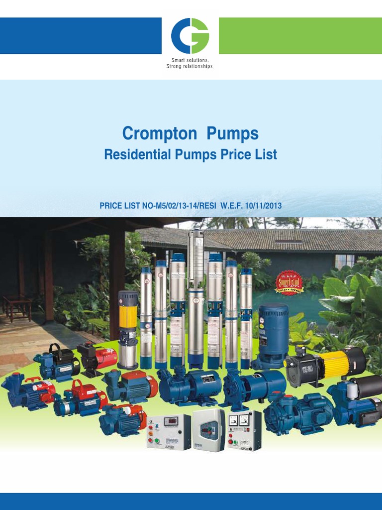 Crompton Greaves Domestic Pumps Price List | PDF | Pump | Applied And Interdisciplinary Physics