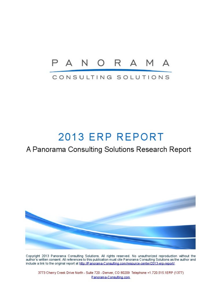 2013 Erp Report: A Panorama Consulting Solutions Research Report | PDF