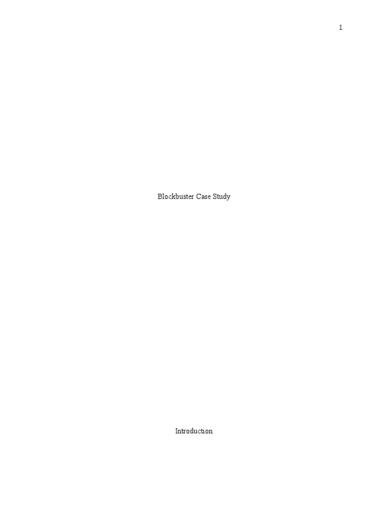 Blockbuster Case Study | PDF | Brick And Mortar | Market (Economics)