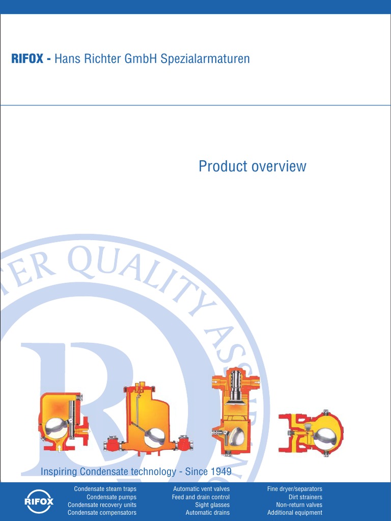 RIFOX Condensate Solutions Overview | PDF | Pipe (Fluid Conveyance) | Valve