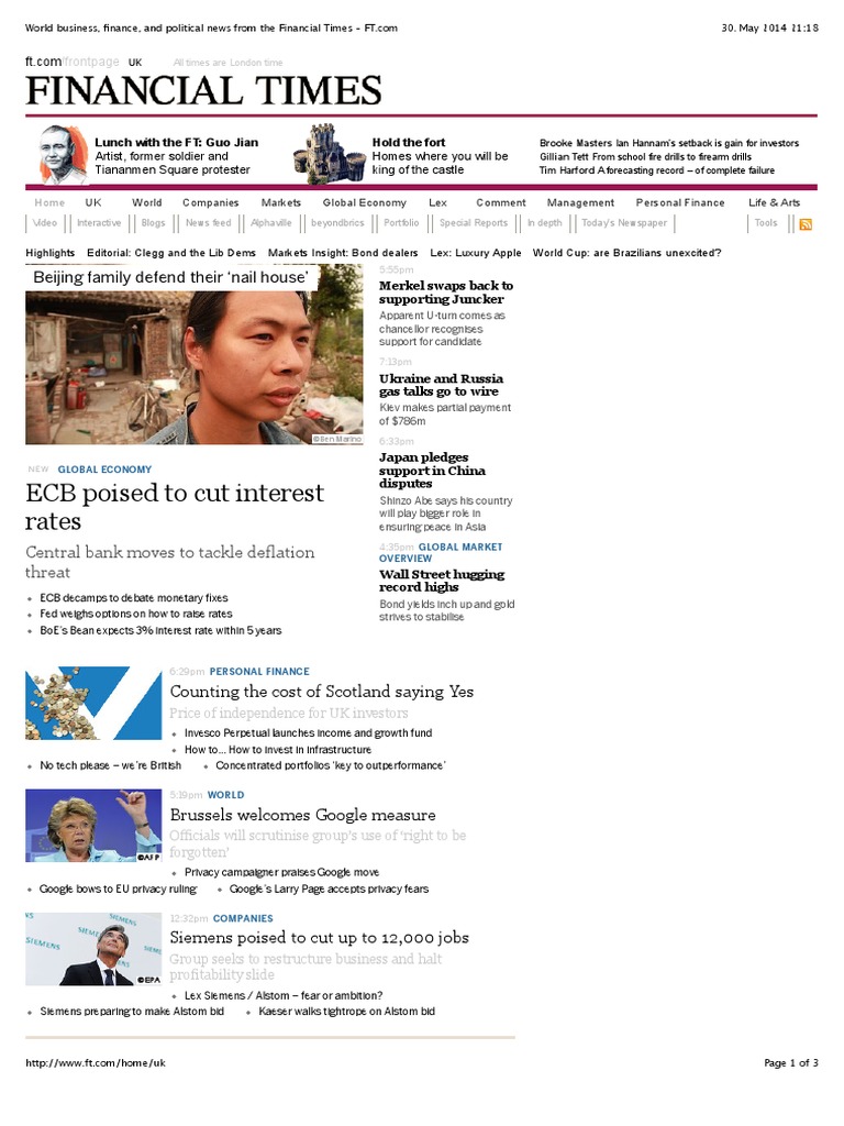 World Business, Finance, and Political News From The Financial Times ...