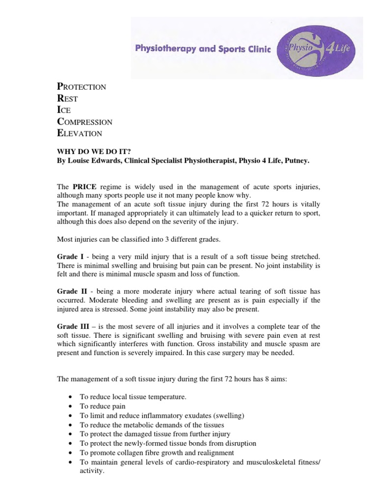 Understanding the PRICE Regime for Injuries | PDF | Physical Therapy | Pain