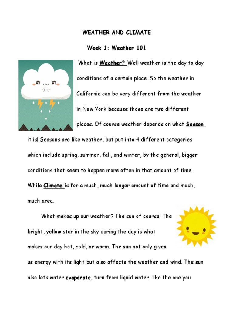 Weather and Climate 101 Reading | PDF