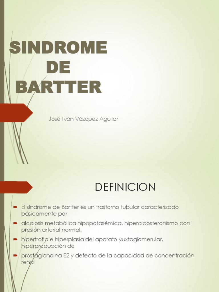 Sindrome de Bartter | PDF | Riñón | Medicina