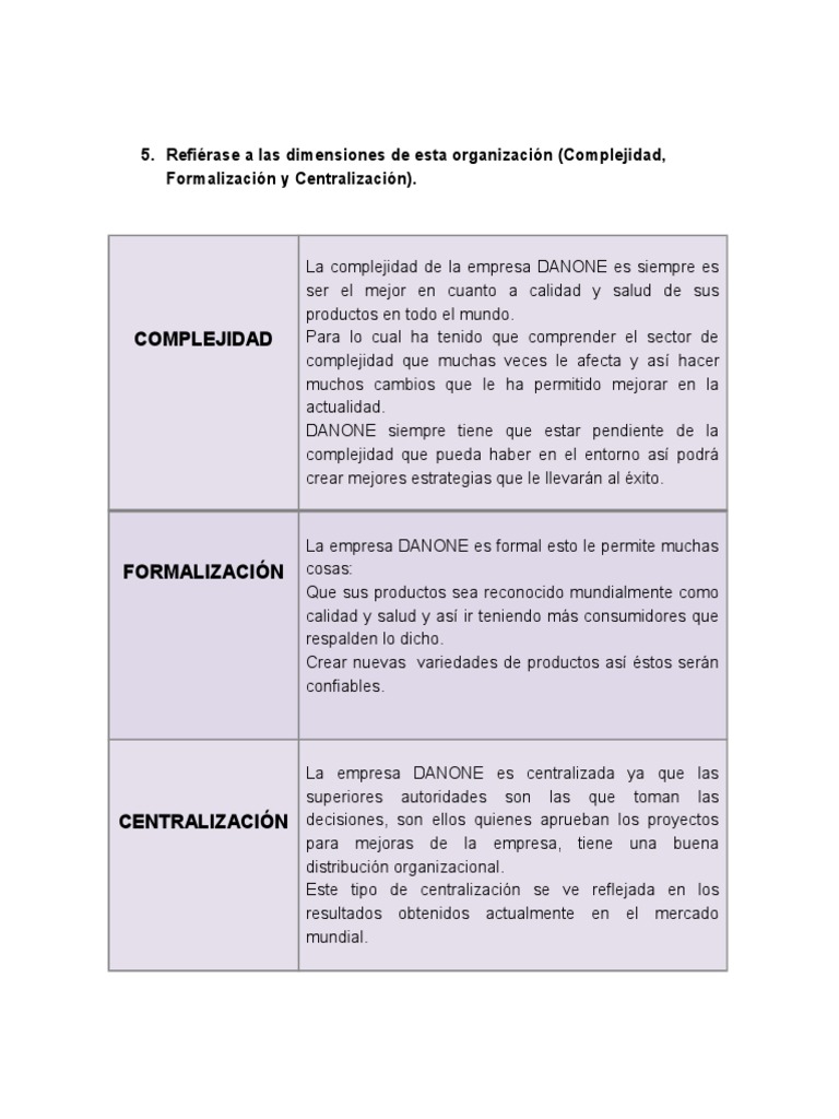 Danone 5 y 6 Estructura | PDF