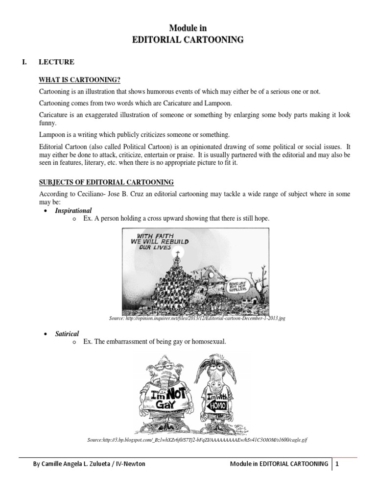 Editorial Cartooning Module Overview | PDF | Cartoonist | Emergency ...
