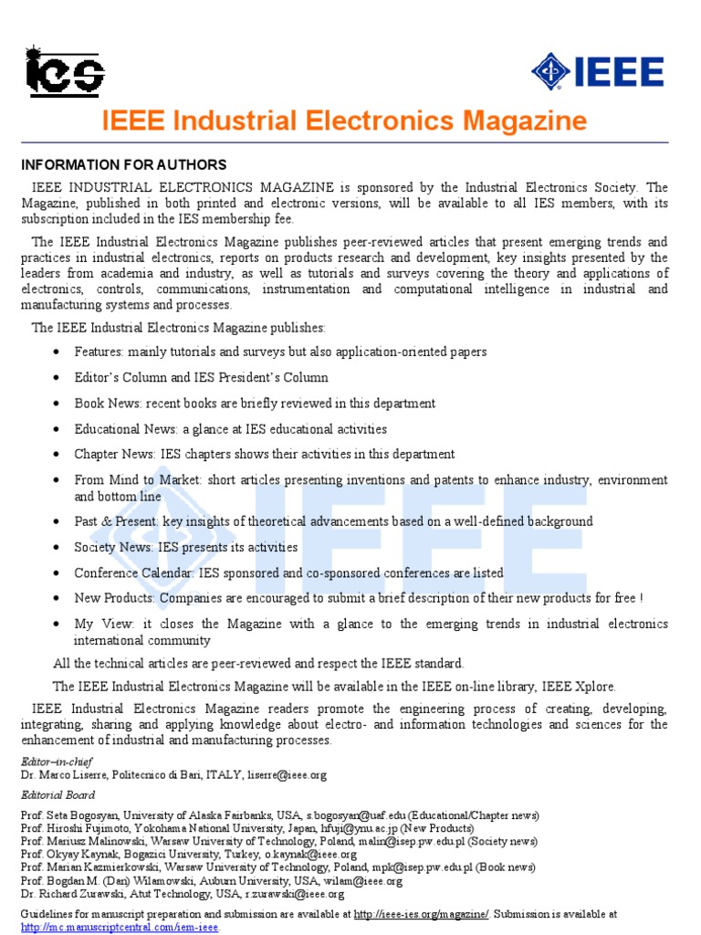 IEEE Industrial Electronics Magazine | Institute Of Electrical And ...