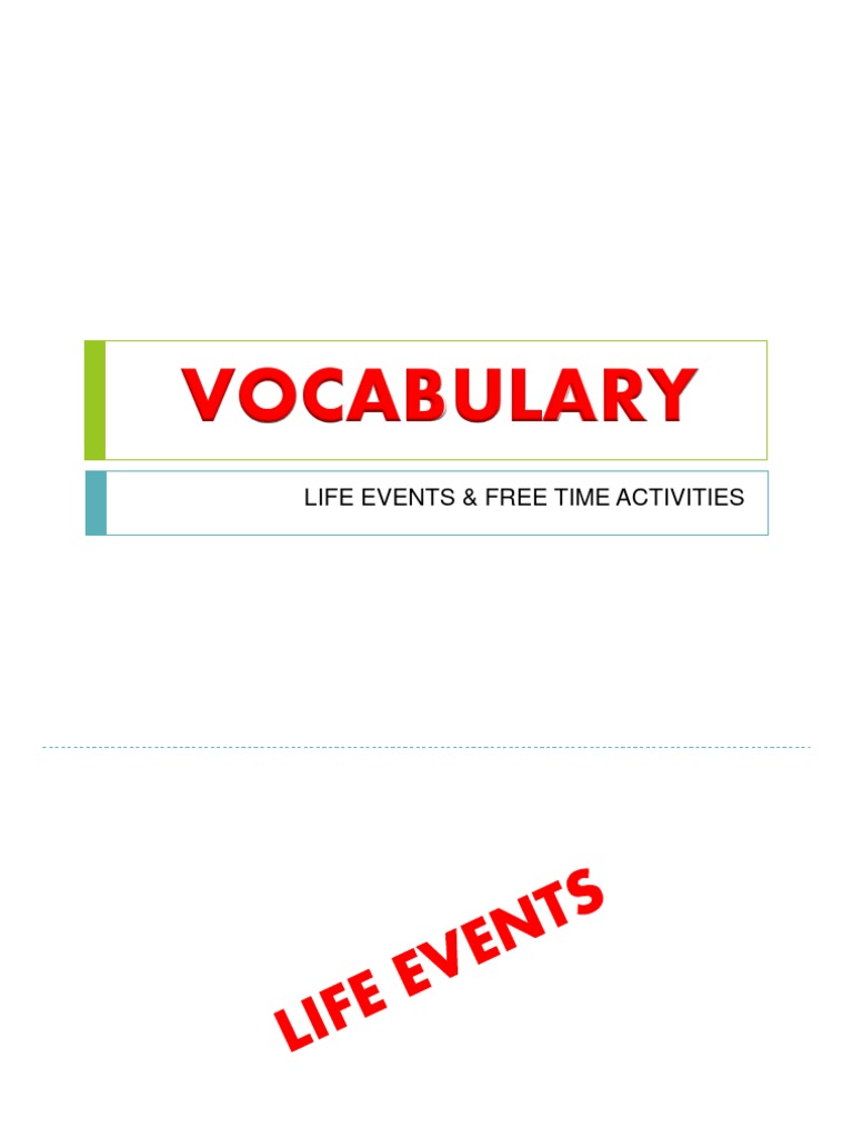 Vocabulary: Life Events & Free Time Activities | PDF