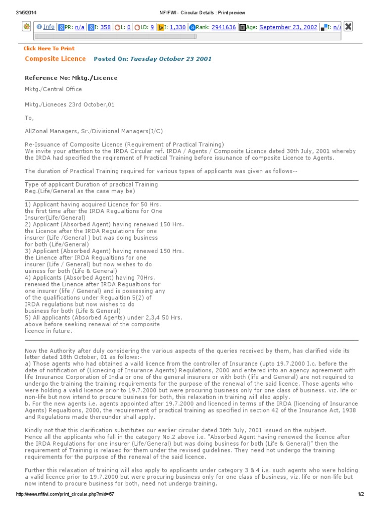 NFIFWI - Circular Details - Print Preview | PDF | Insurance | Social ...