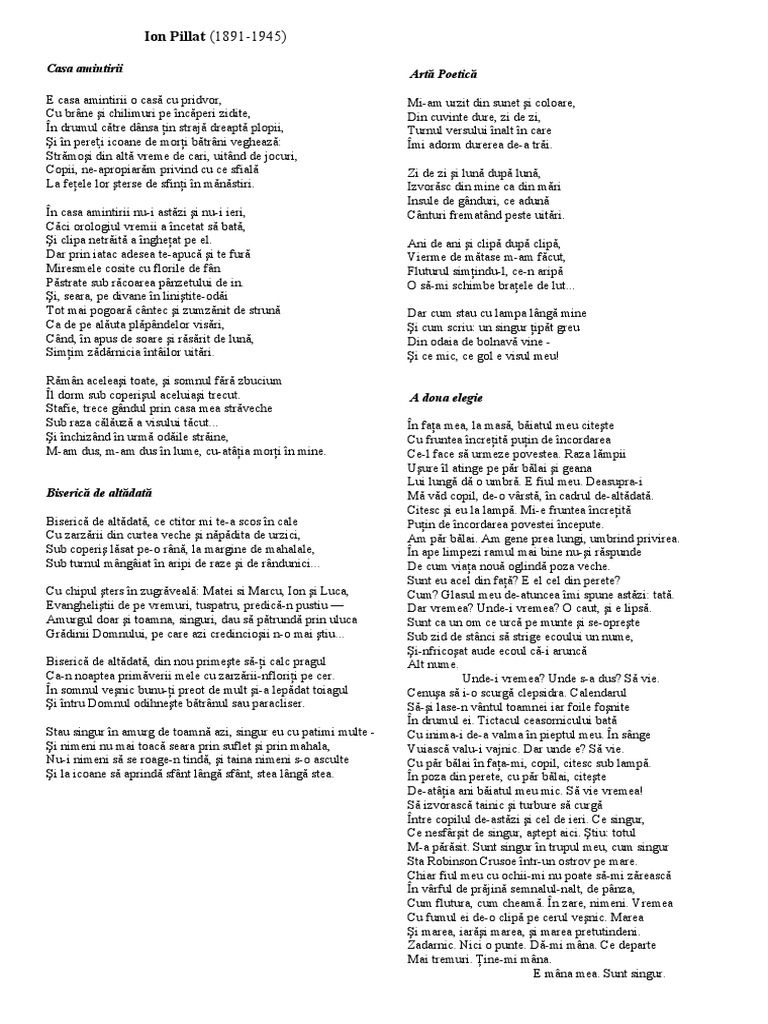 Ion Pillat - Poezii | PDF