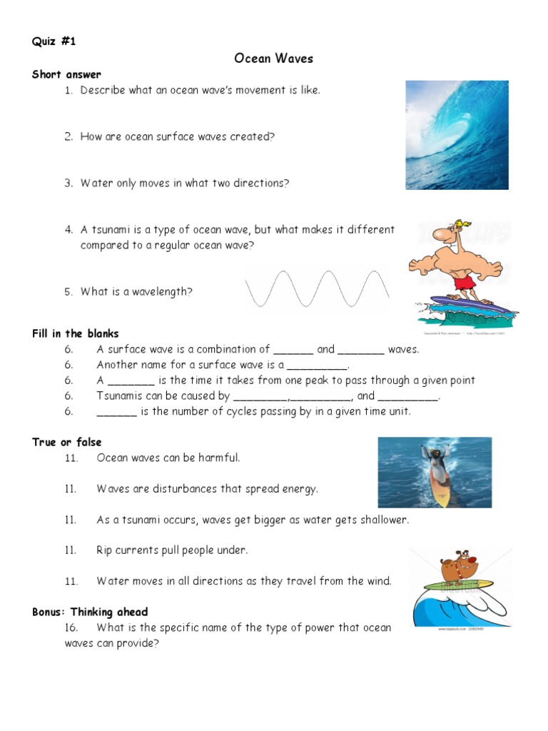 Ocean Waves Quiz: Key Concepts | PDF | Art