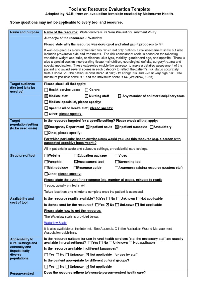 Waterlow Scale | Sensitivity And Specificity | Validity (Statistics)