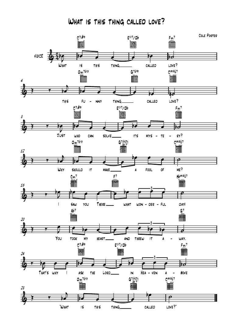What Is This Thing Called Love Musical Compositions Popular Music