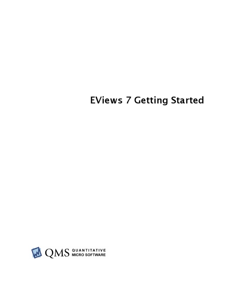 EViews 7 Getting Started | PDF