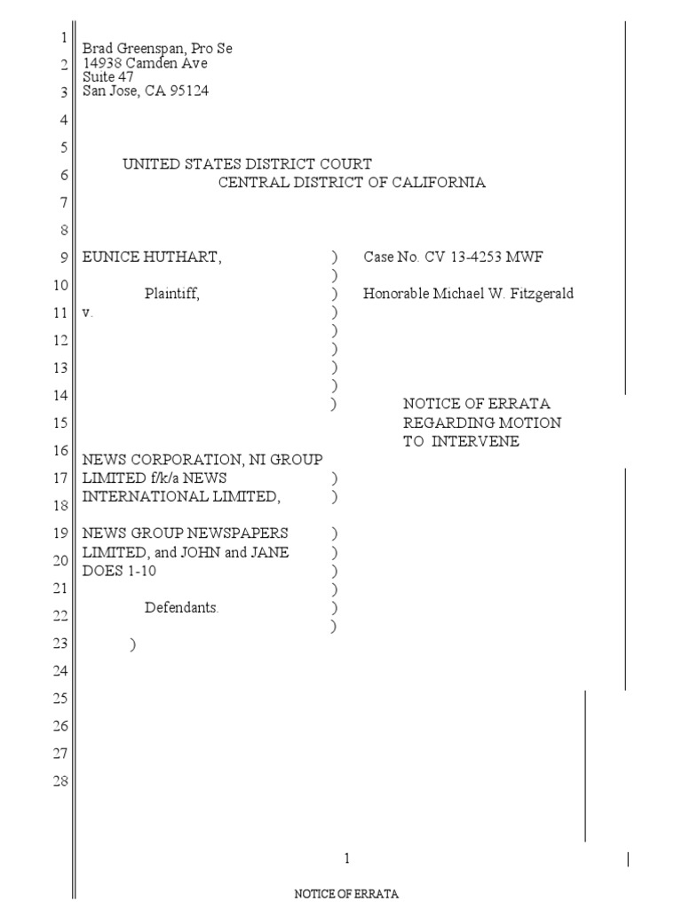 Notice OF Errata | PDF | Companies | Government