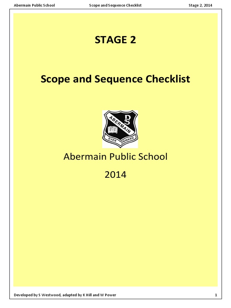 S2 English Scope and Sequence Checklist | PDF | Audience | Phrase