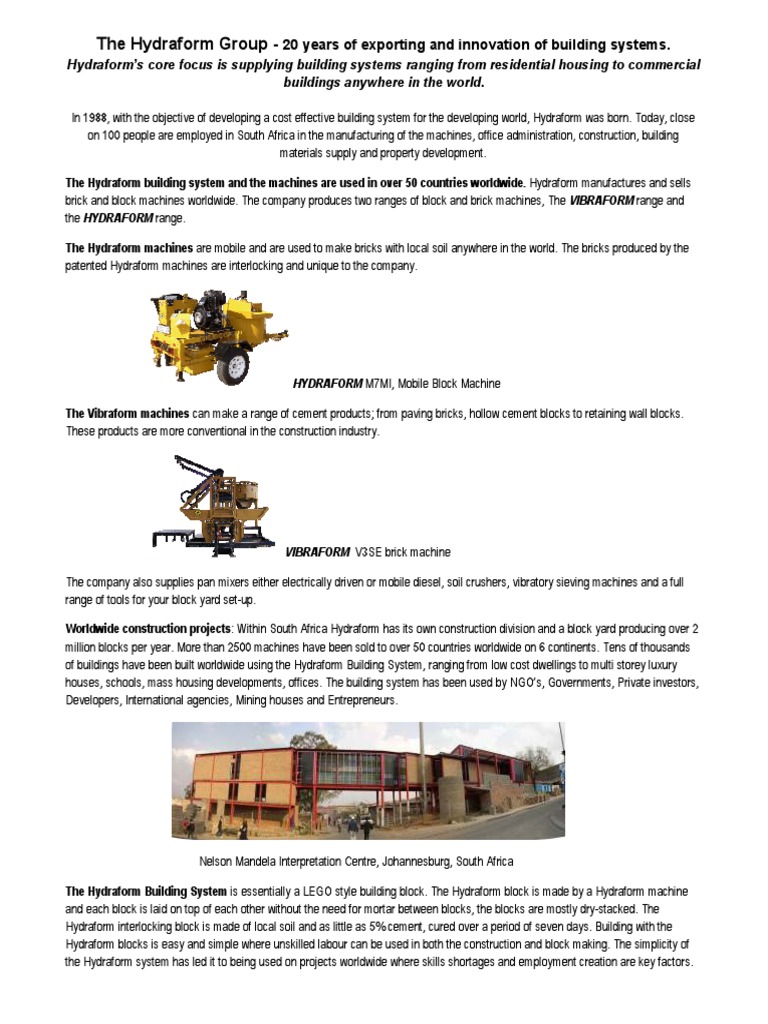 Hydraform Group With Pictures and Projects | PDF | Brick | Public Housing